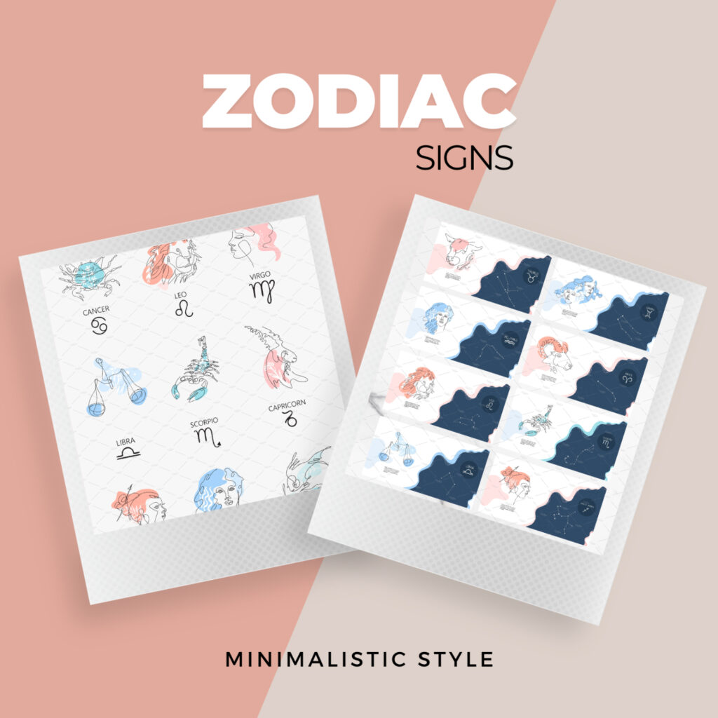 Line Art Zodiac Signs – MasterBundles