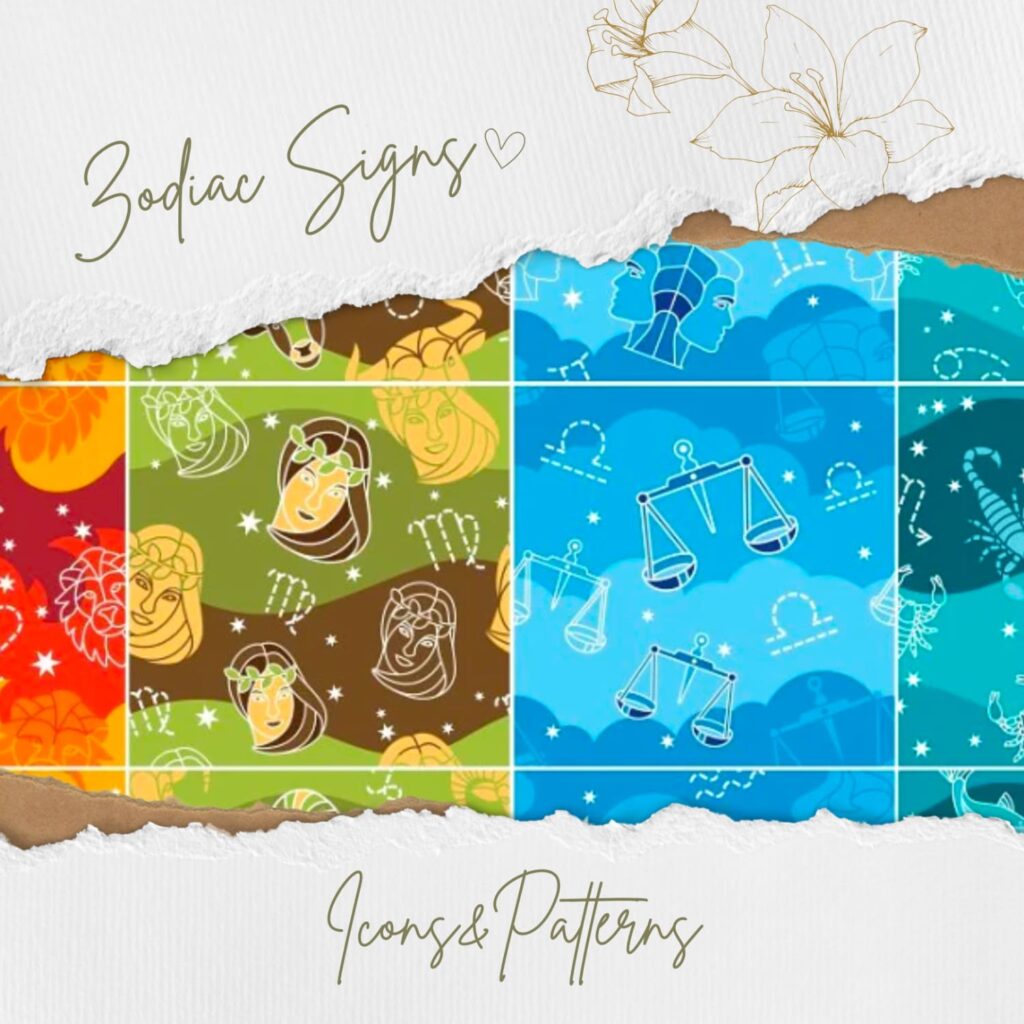 Zodiac Signs Icons & Patterns – MasterBundles