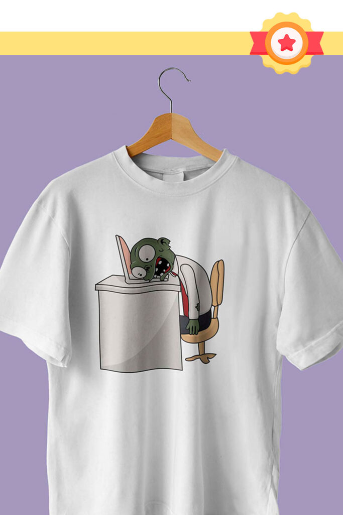 Cool Zombie Desk Work Illustration - MasterBundles