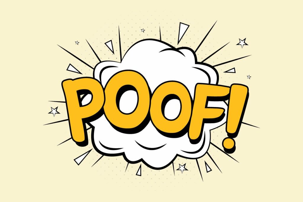 Poof Comic Explosion White Clouds – MasterBundles