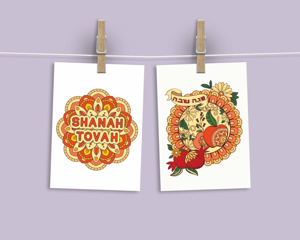 Rosh Hashanah Greeting Cards Set – MasterBundles