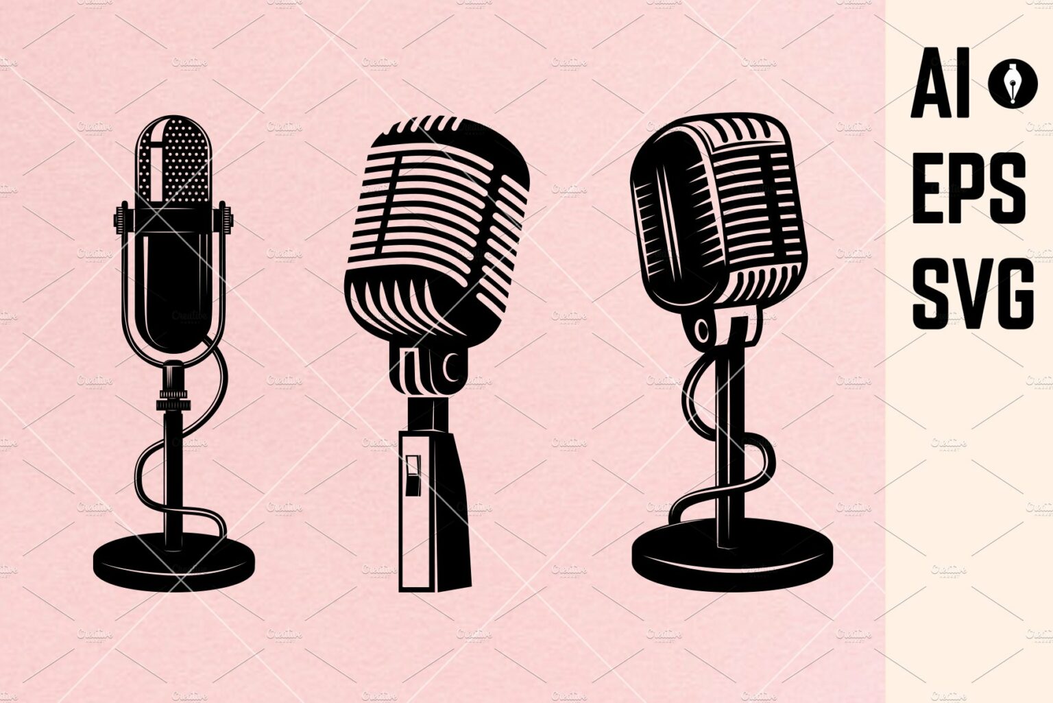 Microphone Design Elements Retro Mic – MasterBundles