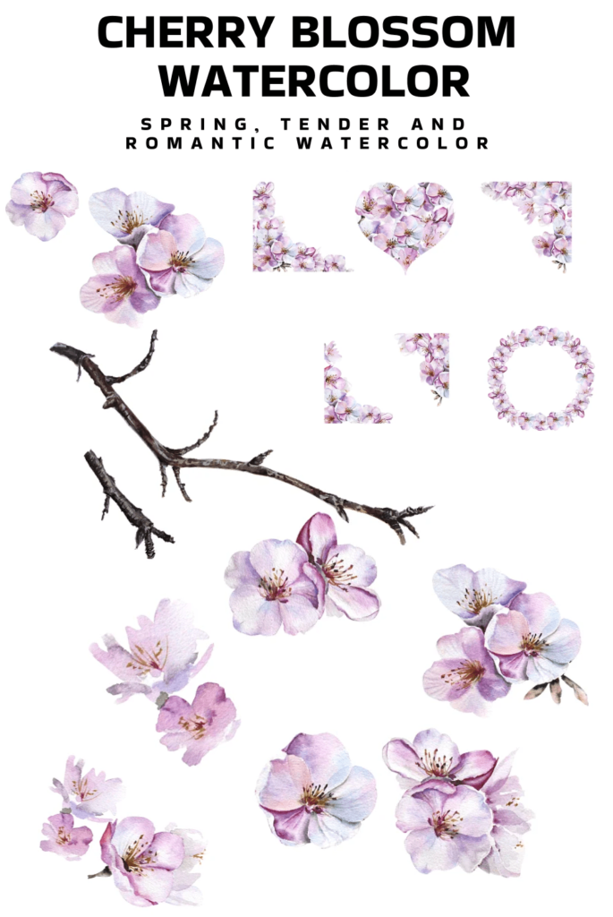 Cherry Blossom Watercolor – MasterBundles