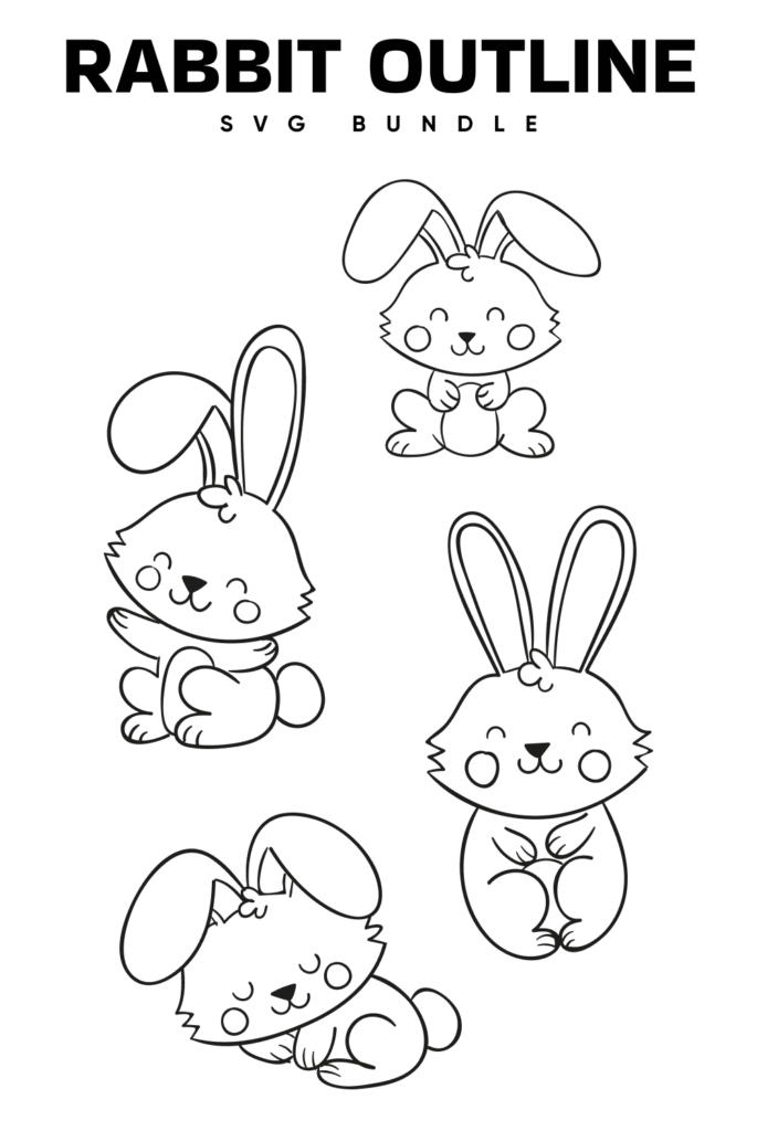 Rabbit Outline Svg – MasterBundles