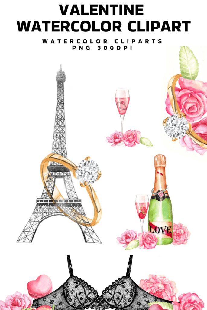 Valentine Watercolor Clipart – MasterBundles