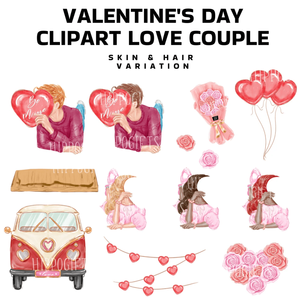Valentine's Day Clipart Love Couple – MasterBundles