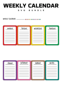 Weekly Calendar SVG – MasterBundles