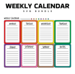 Weekly Calendar SVG – MasterBundles