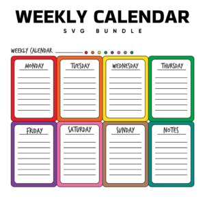Weekly Calendar SVG – MasterBundles
