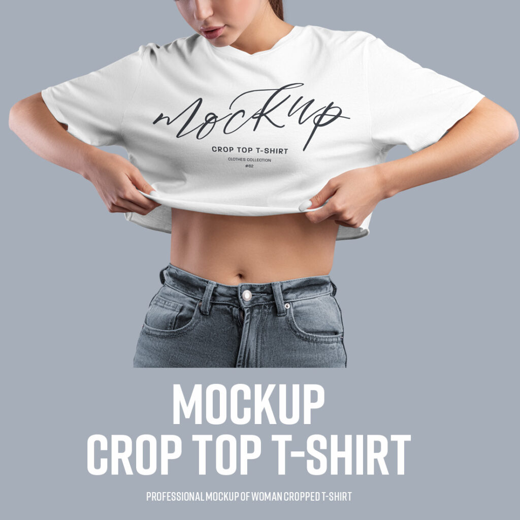 9 Mockups Crop Top Woman T-shirt Designs - MasterBundles