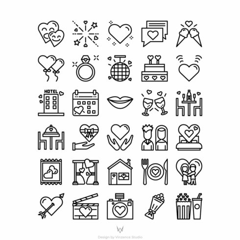 30 Date Night Icon Sets – MasterBundles