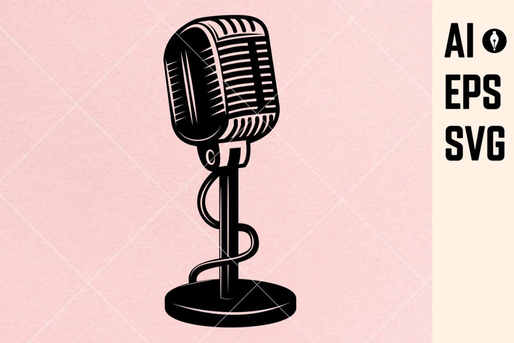 Microphone Design Elements Retro Mic – MasterBundles