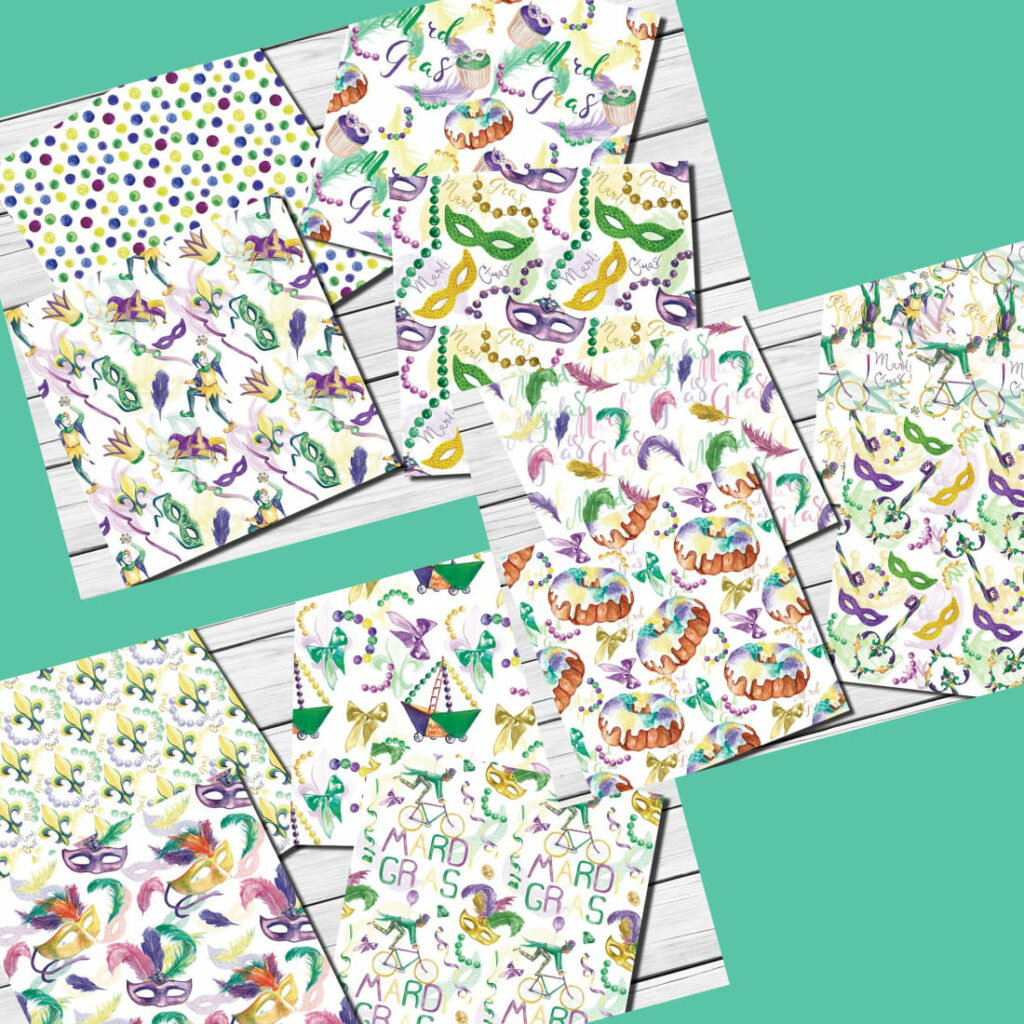 Mardi Gras Carnival Patterns – MasterBundles