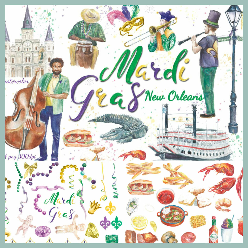 Mardi Gras New Orleans Clip Art – MasterBundles