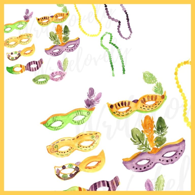 Watercolor Mardi Gras Mask Clipart – MasterBundles