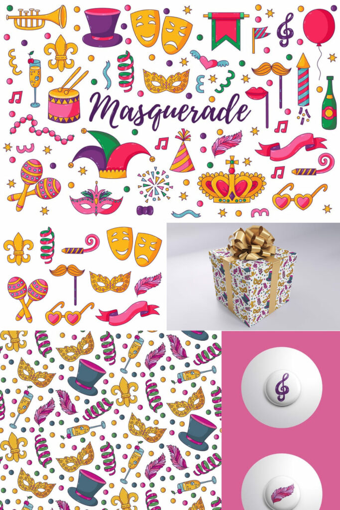 Masquerade Icons Vector Pack – MasterBundles