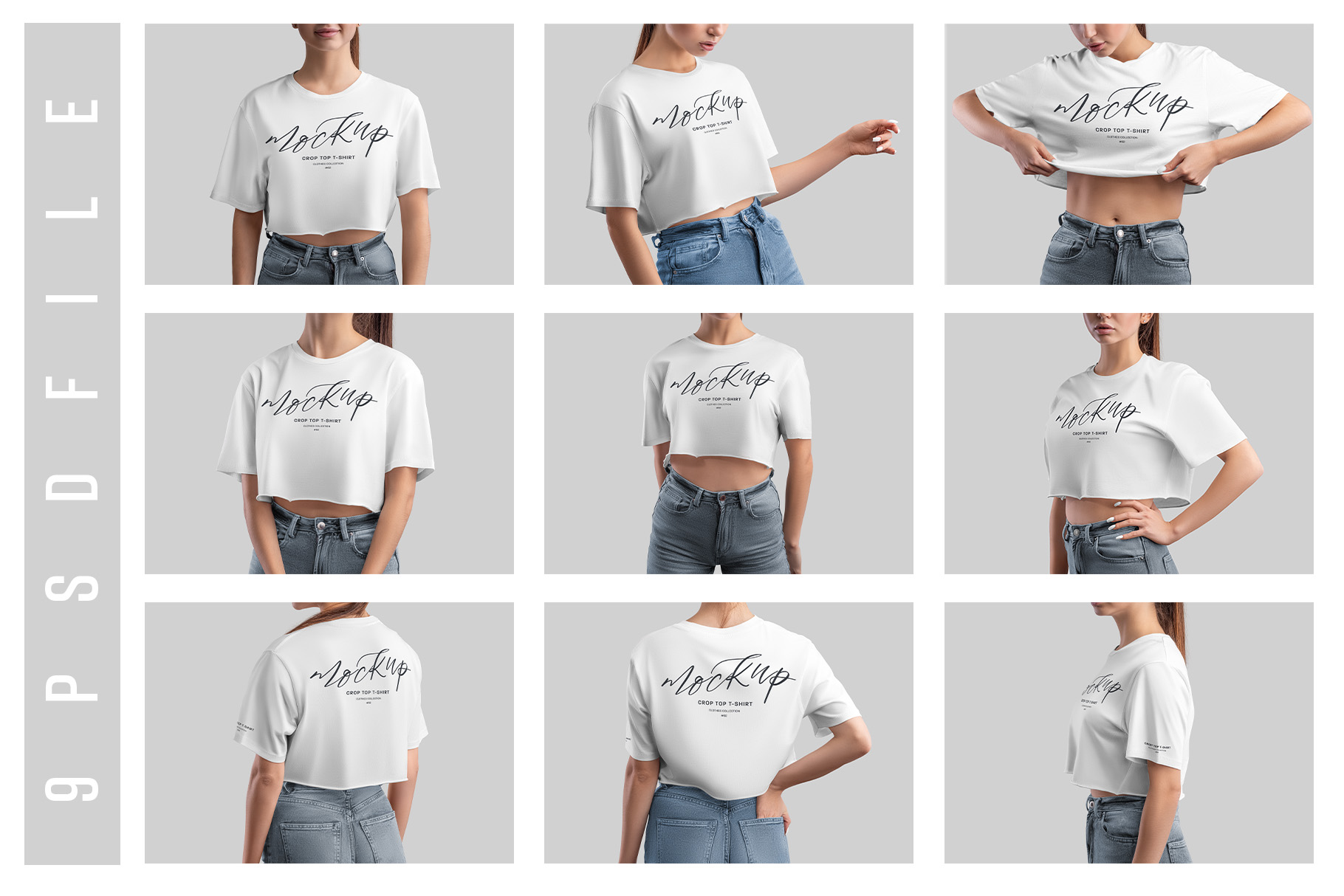 9 Mockups Crop Top Woman T-shirt Designs - MasterBundles