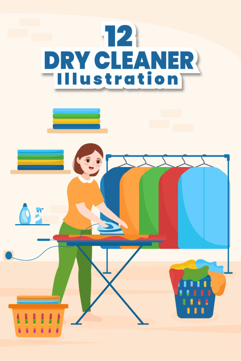 12 Dry Cleaning Store Service Illustration - MasterBundles