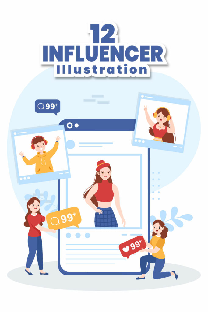 12 Celebrity Influencer Design Illustration - MasterBundles
