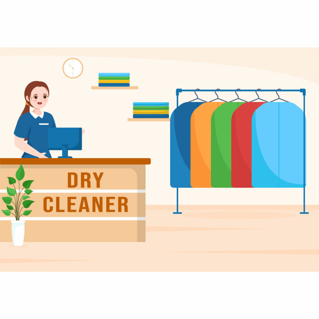 12 Dry Cleaning Store Service Illustration - MasterBundles