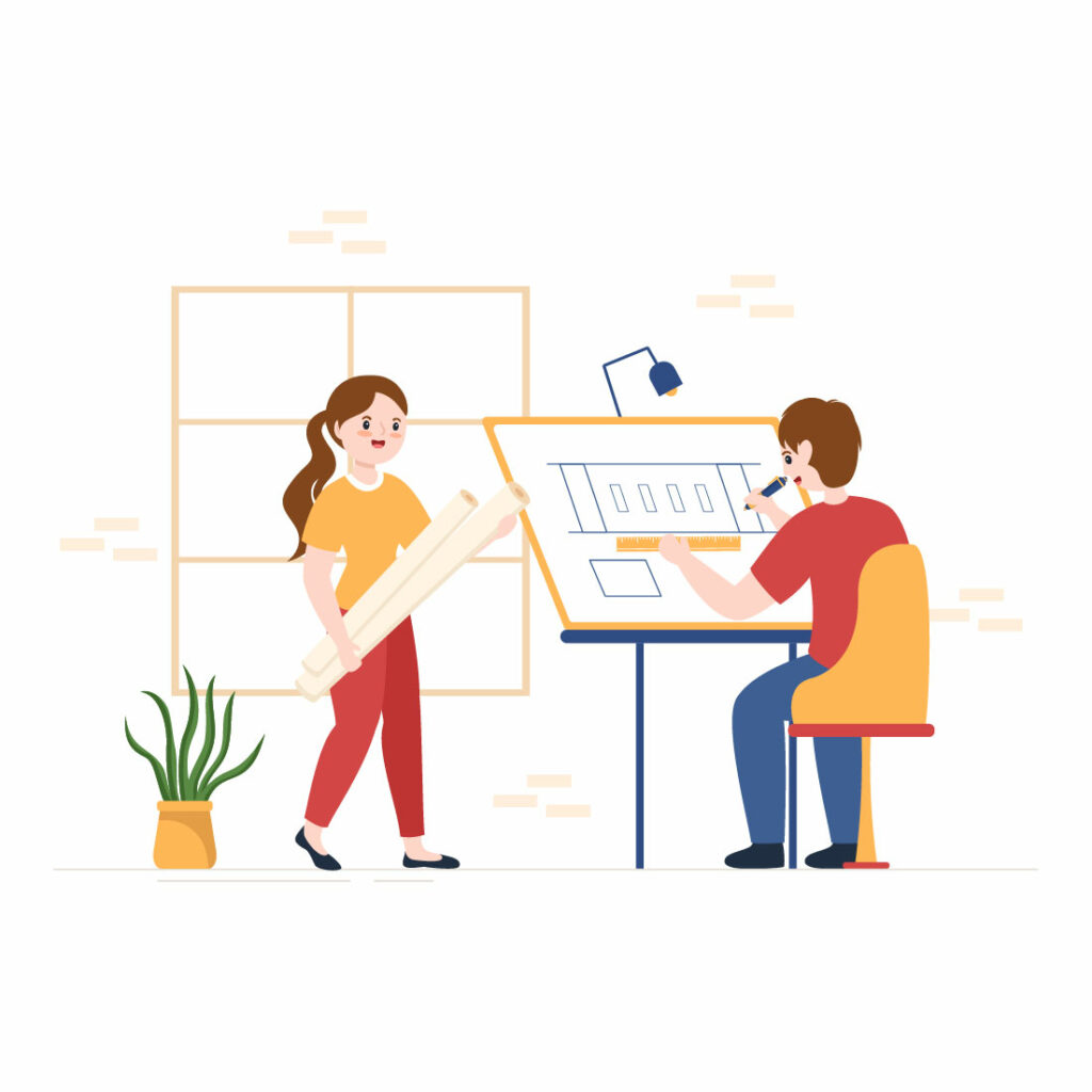 10 Drafting Working Illustration - MasterBundles