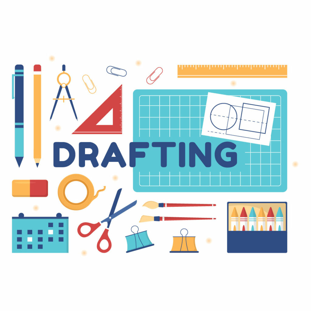 10 Drafting Working Illustration - MasterBundles