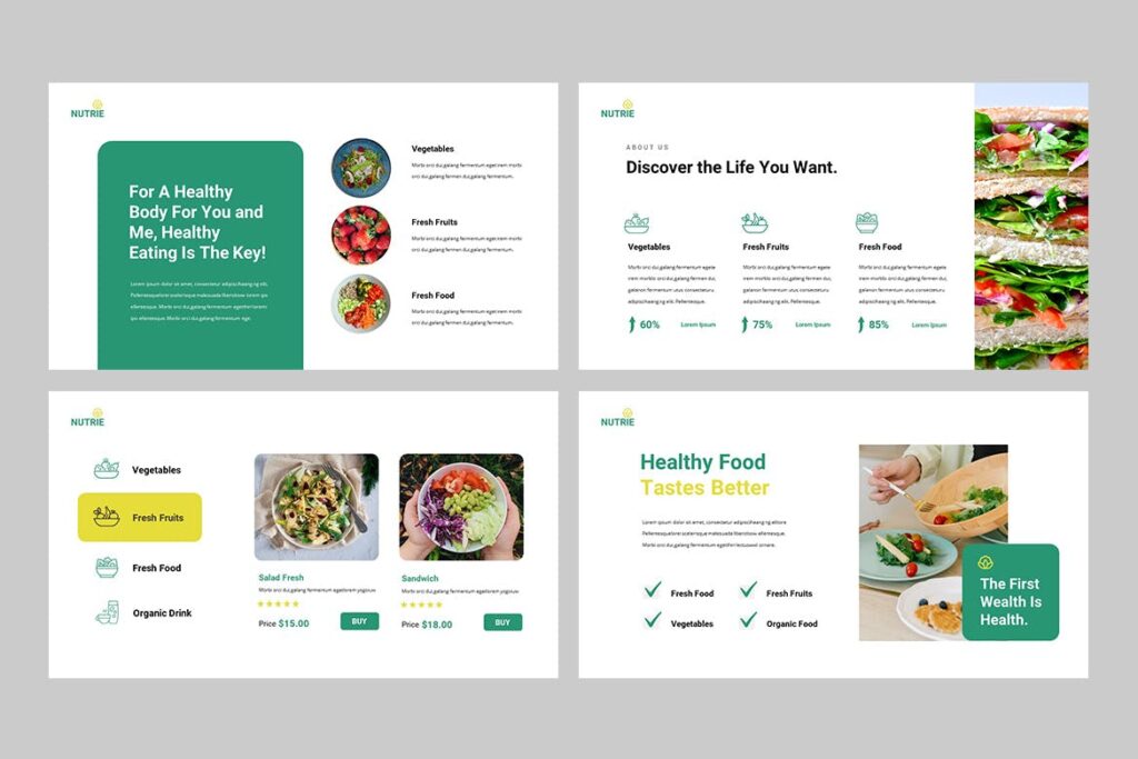 NUTRIE - Healthy Food Powerpoint Template – MasterBundles