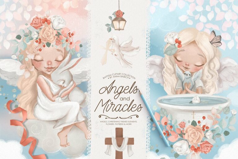 Angels & Miracles Baptism Clipart Collection – MasterBundles