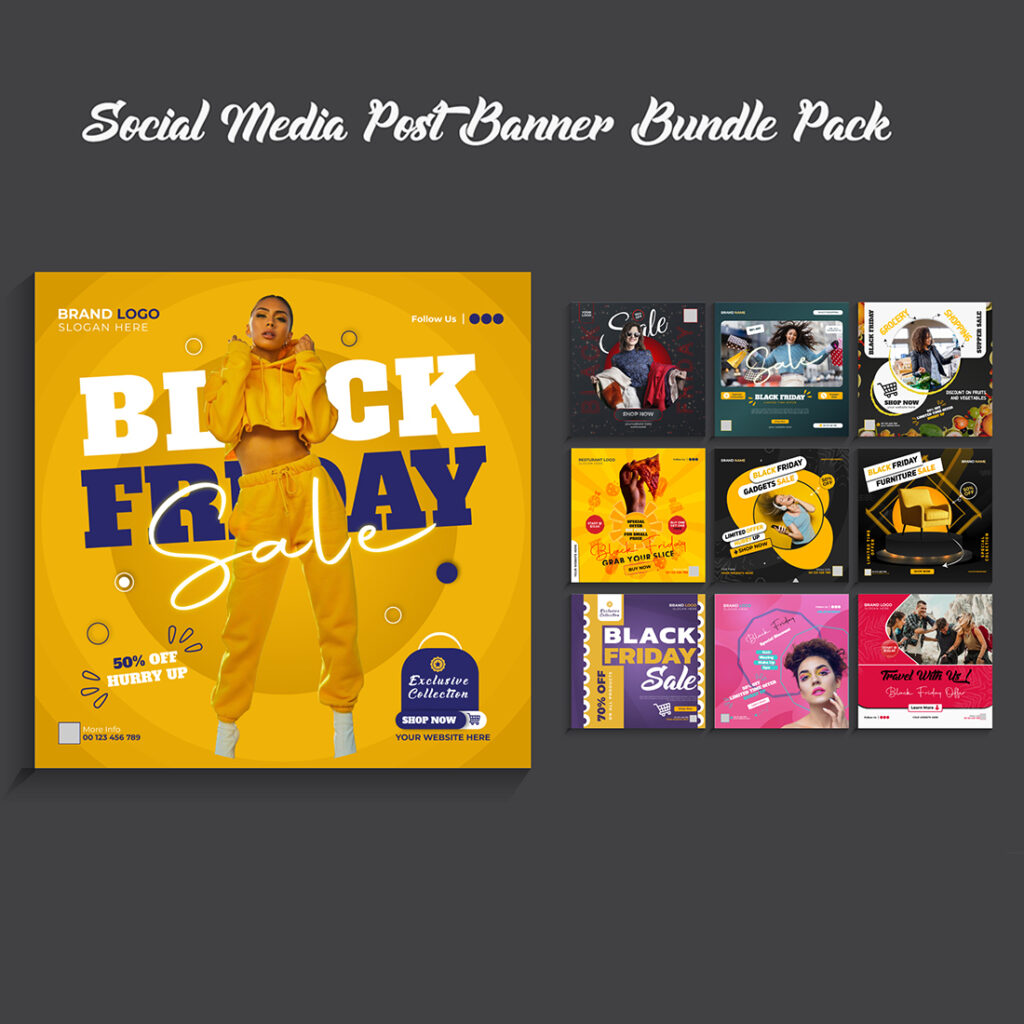 Black Friday Social Media Posts Banners Template - MasterBundles