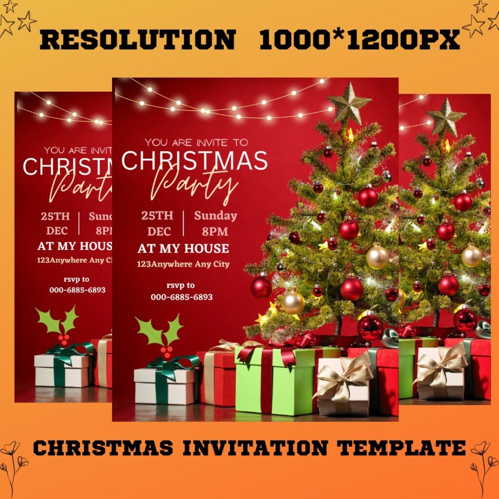 CHRISTMAS INVITATION TEMPLATE - MasterBundles