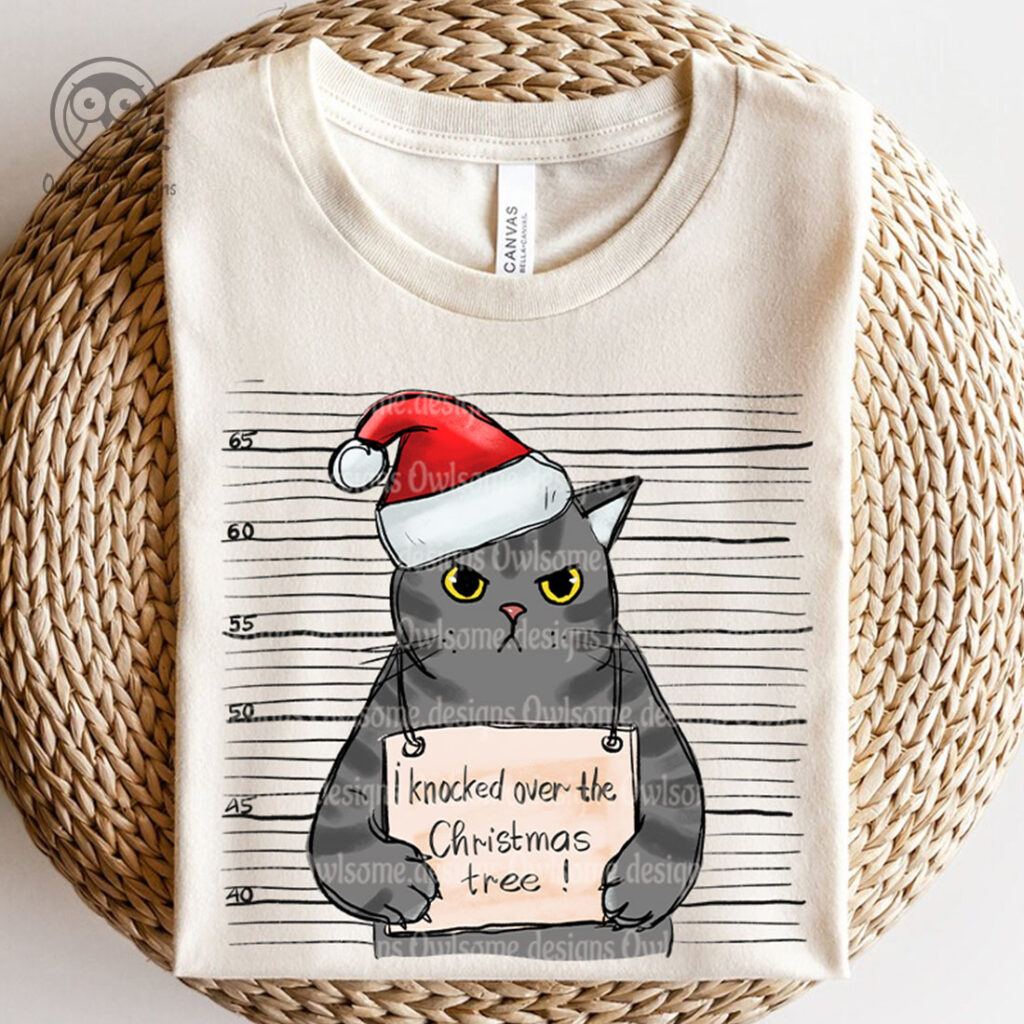 Cat Knocked Over Christmas Tree PNG Designs - MasterBundles