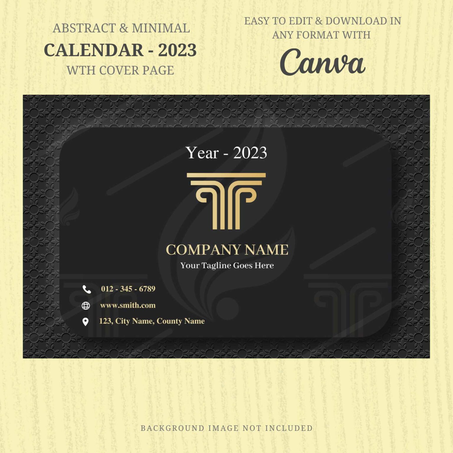 Black & Golden Calendar - 2023 Template | Canva - MasterBundles