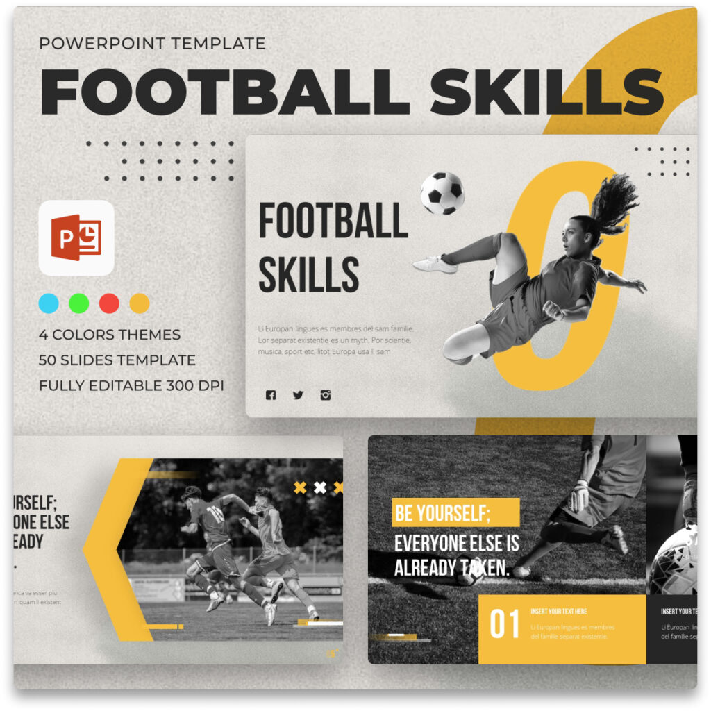 Quarta Football Sport PowerPoint Template MasterBundles