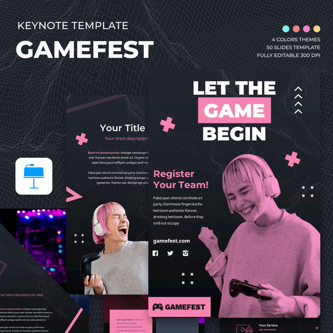 Vertical Game Fest Keynote Template – MasterBundles