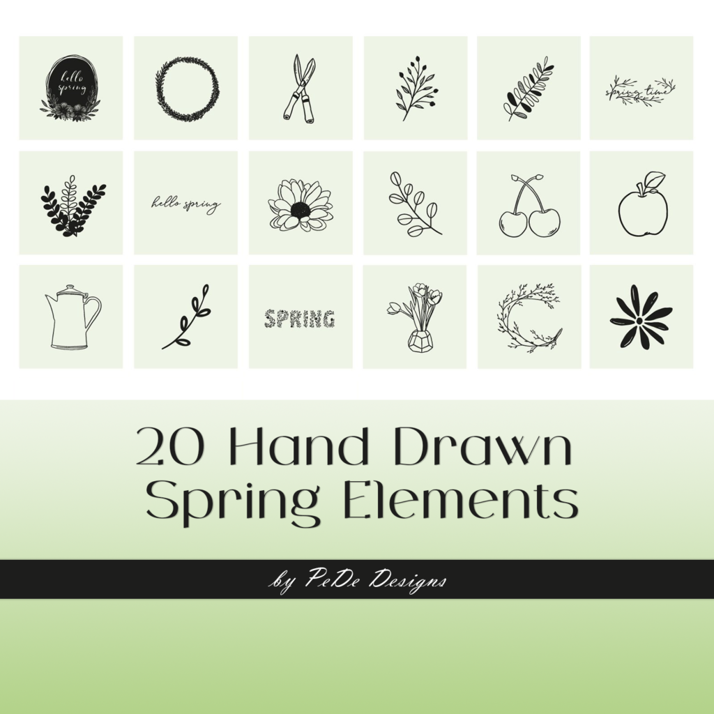 20 Hand Drawn Spring Elements – MasterBundles