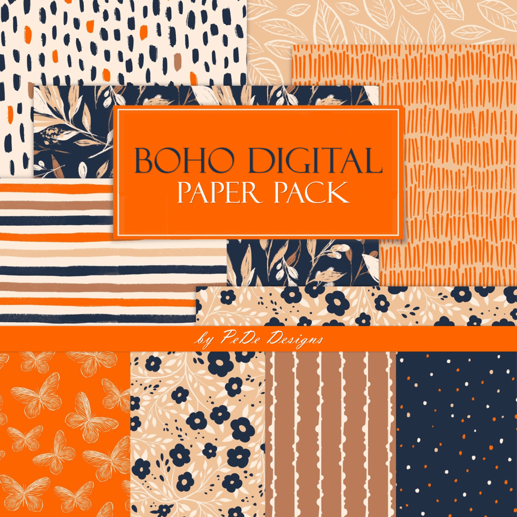 Boho Digital Paper Pack – MasterBundles
