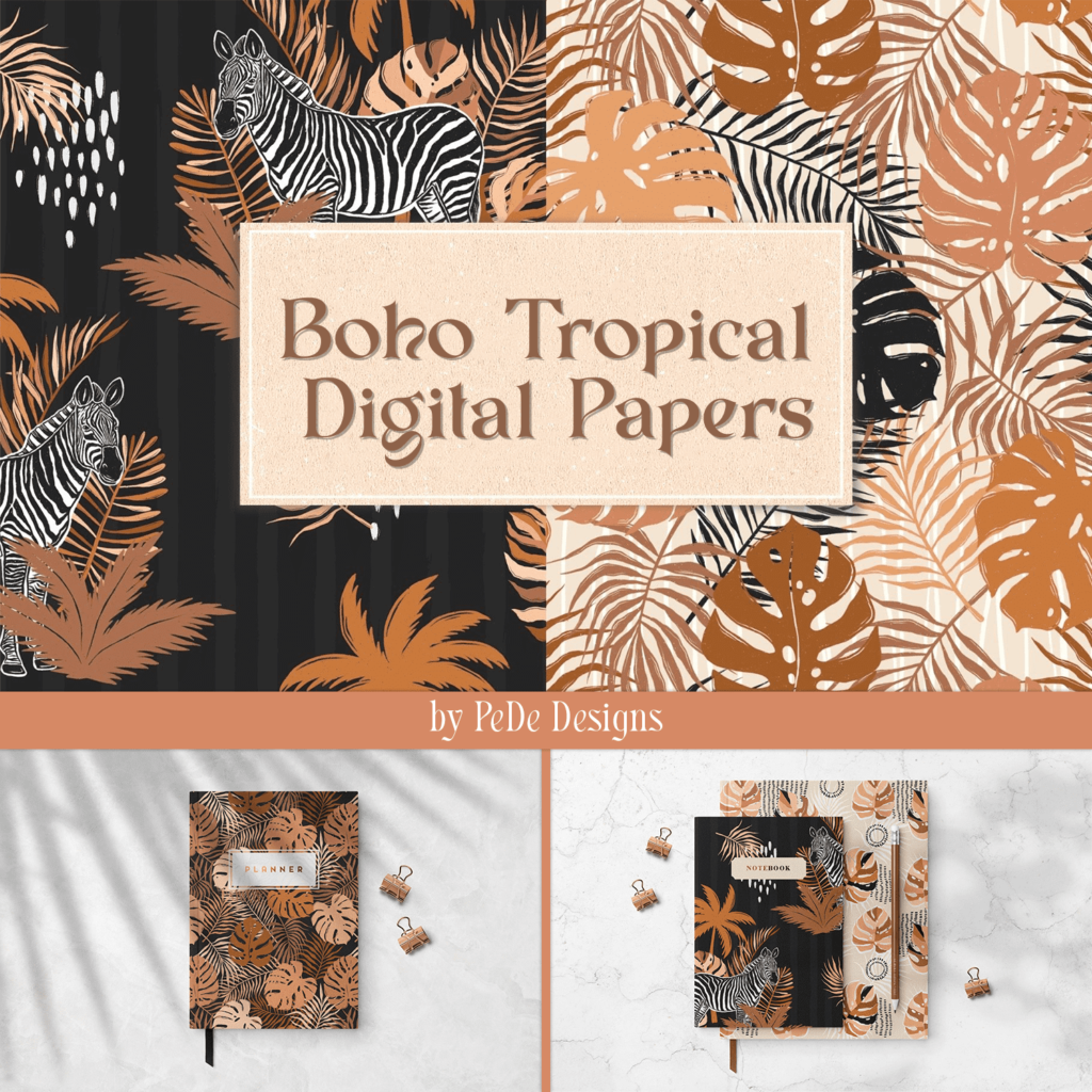 Boho Tropical Digital Papers – MasterBundles