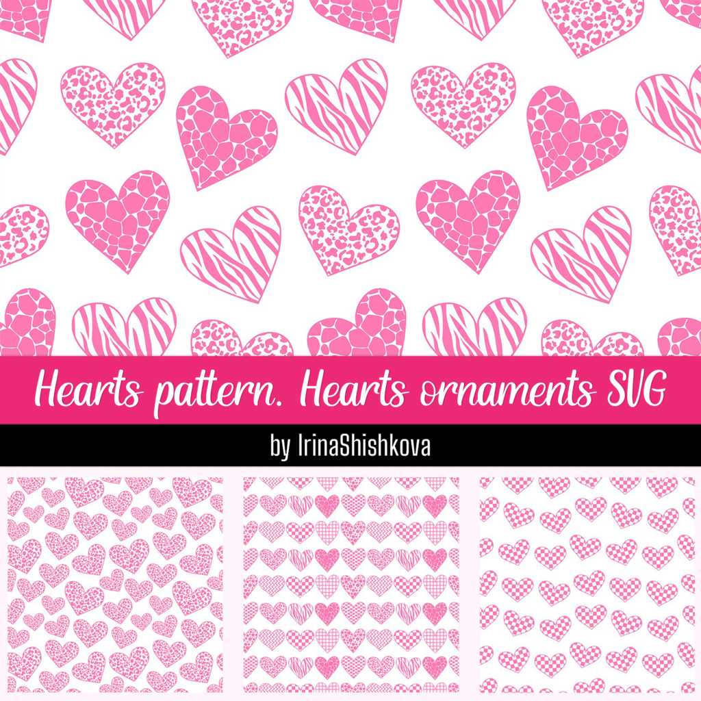 Lovely Colorful Seamless Patterns with hearts: Valentine's Day ...