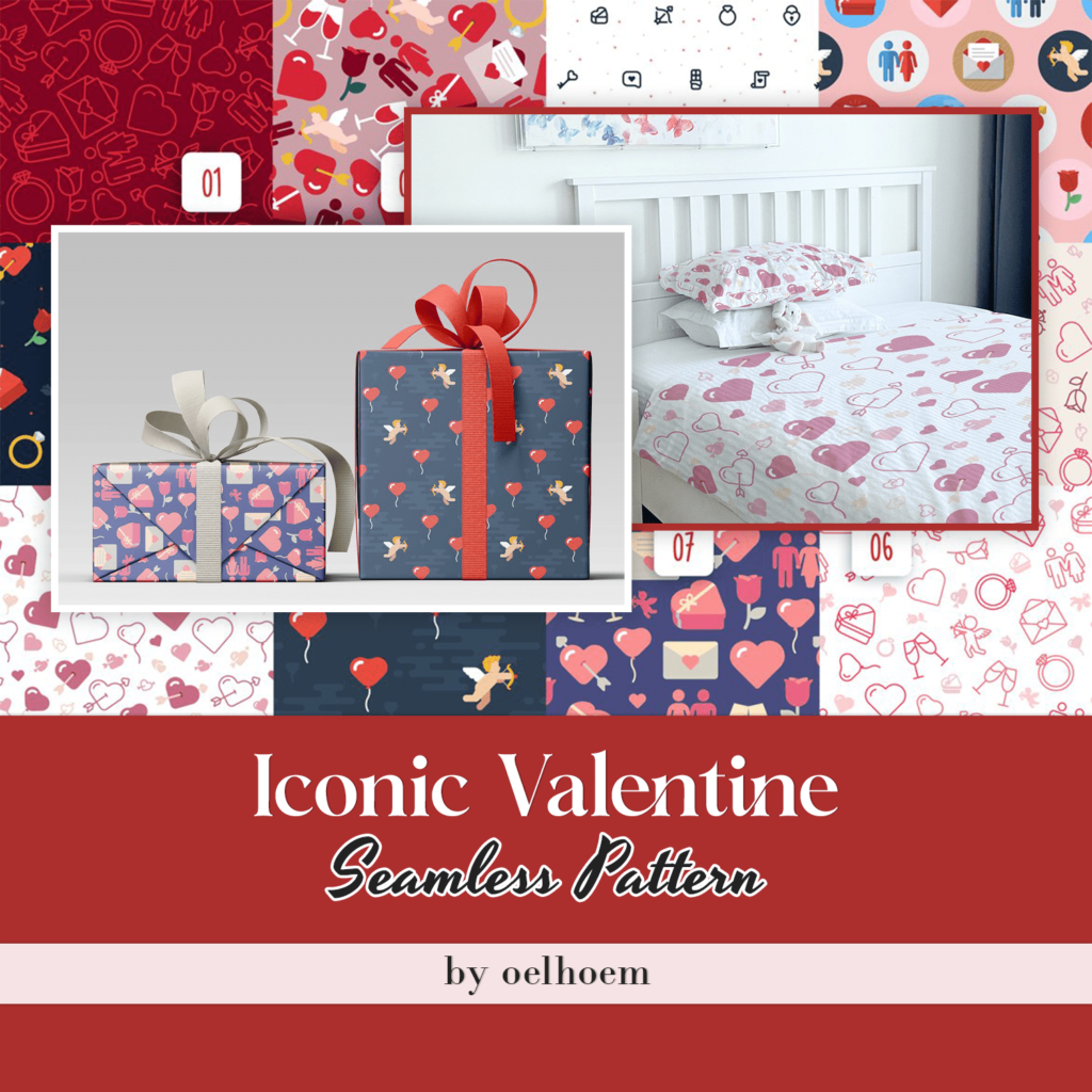Iconic Valentine Seamless Pattern – MasterBundles