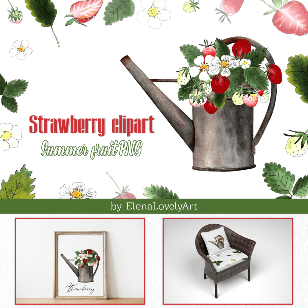 Strawberry Clipart. Summer Fruit PNG – MasterBundles