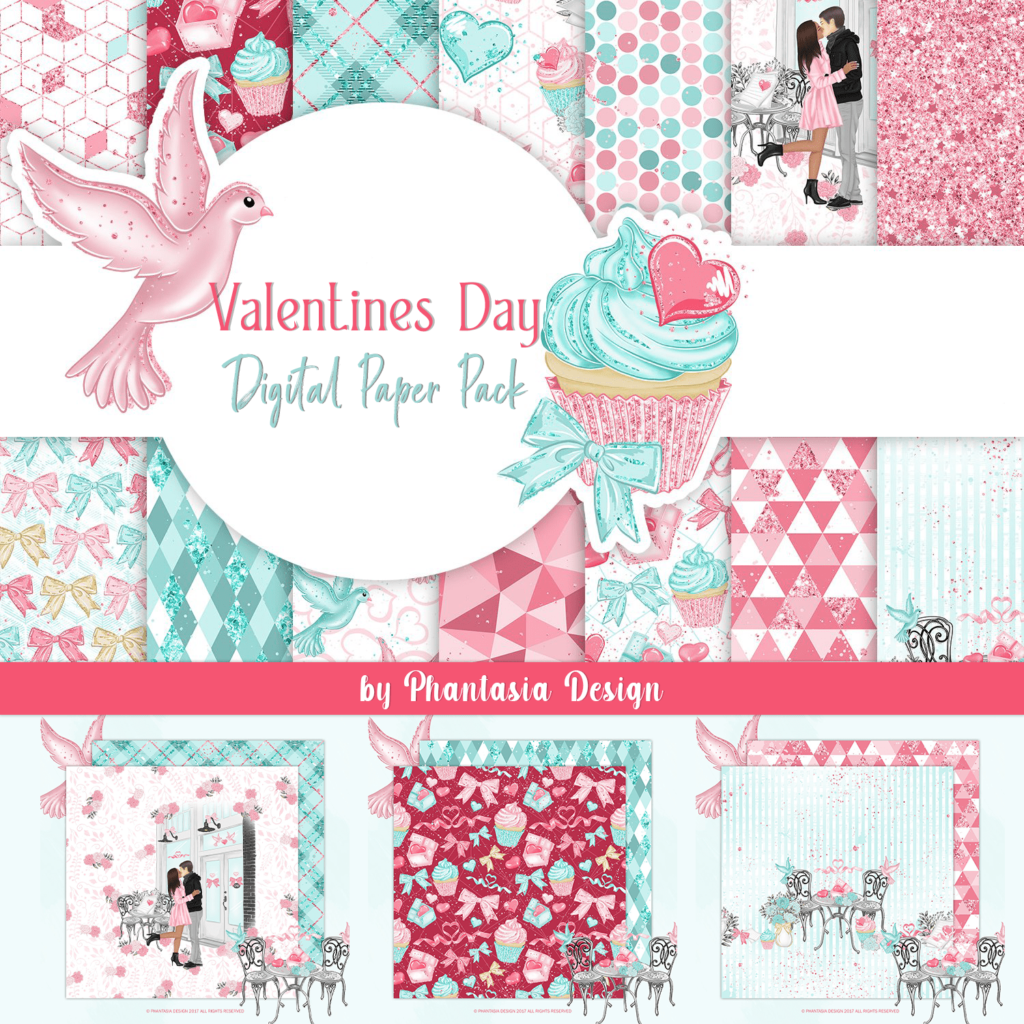 Valentines Day Digital Paper Pack – MasterBundles