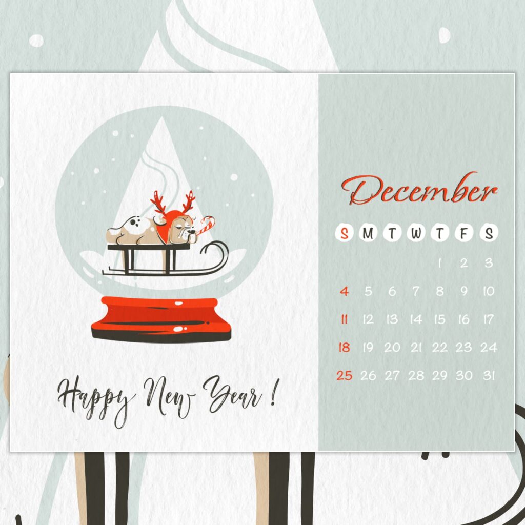 Free New Year December Calendar – MasterBundles