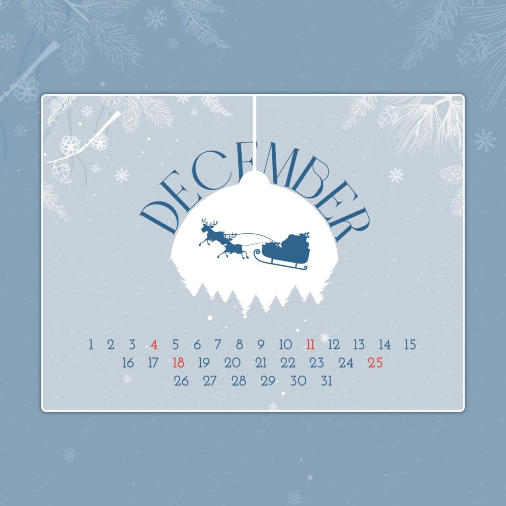 Free December 2022 Calendar With Holidays – MasterBundles