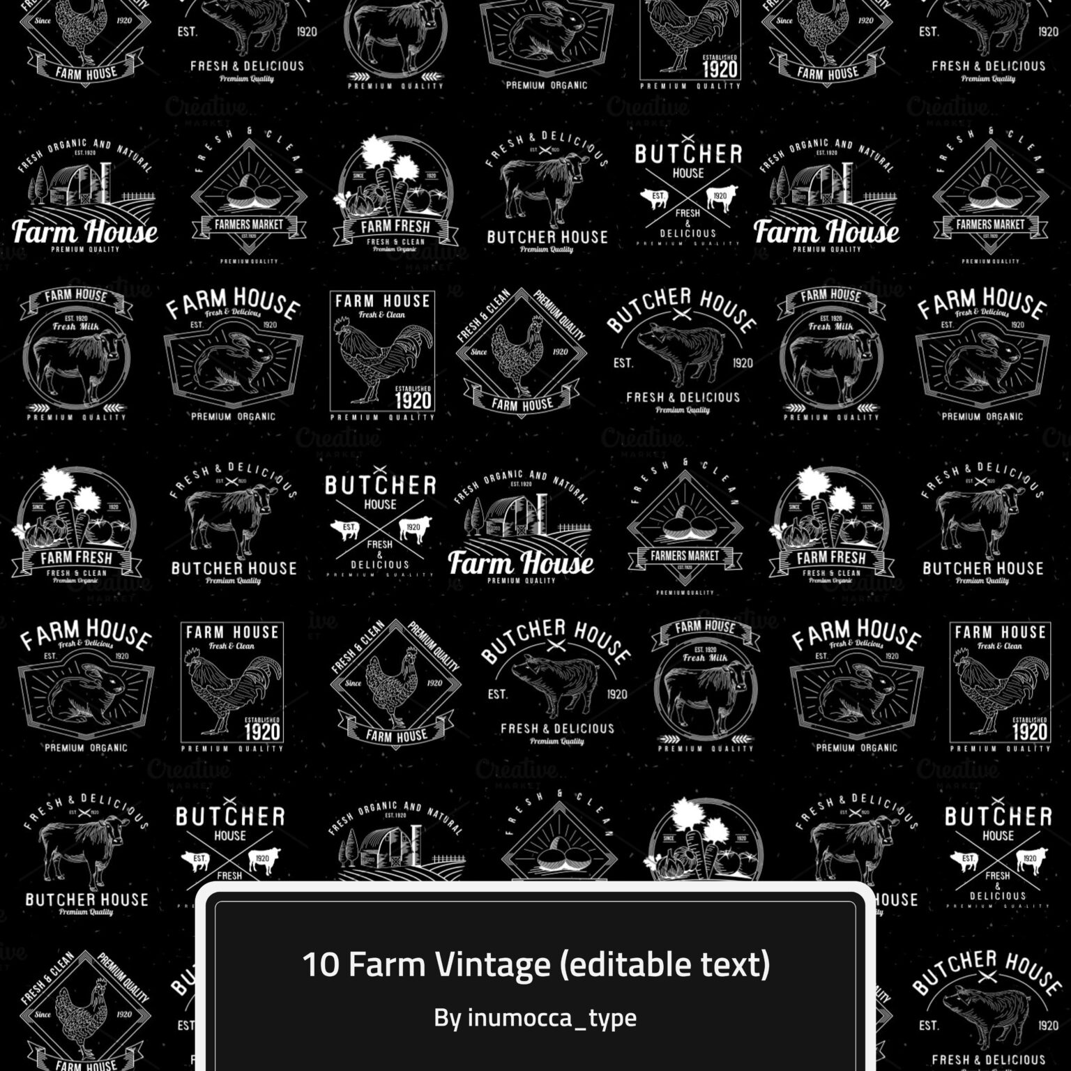 10 Farm Vintage (Editable Text) – MasterBundles