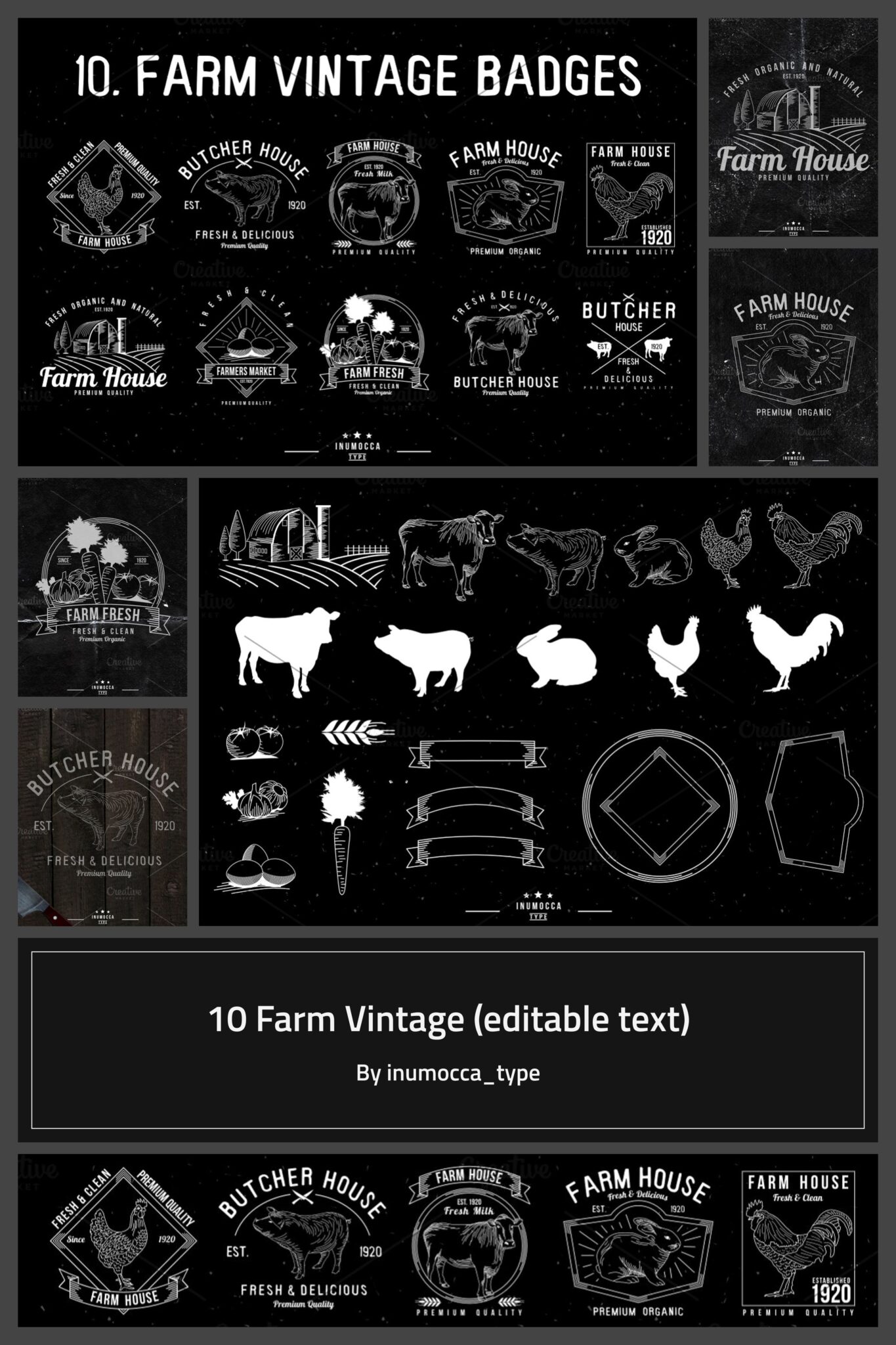 10 Farm Vintage (Editable Text) – MasterBundles