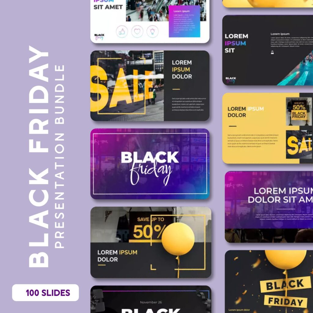 100 Slides Black Friday Presentation Bundle – MasterBundles