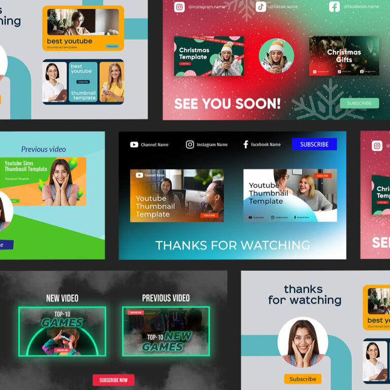 20 Screen Youtube Templates Bundle – MasterBundles