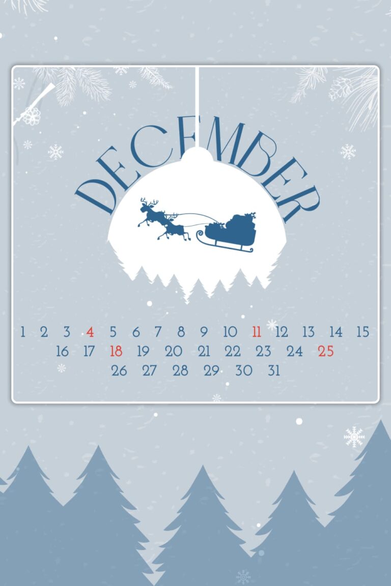 Free December 2022 Calendar With Holidays – MasterBundles