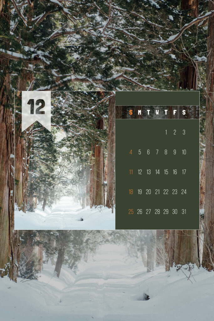 Free December Forest Calendar – MasterBundles