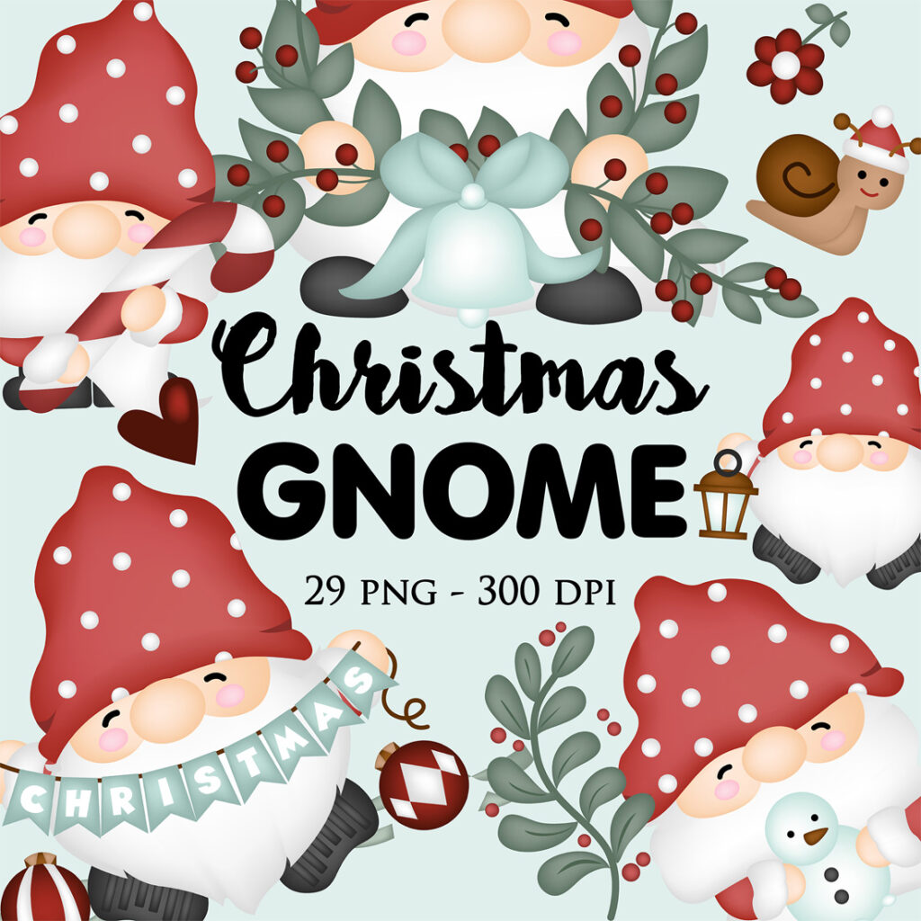 Christmas Gnome Vector Clipart - MasterBundles